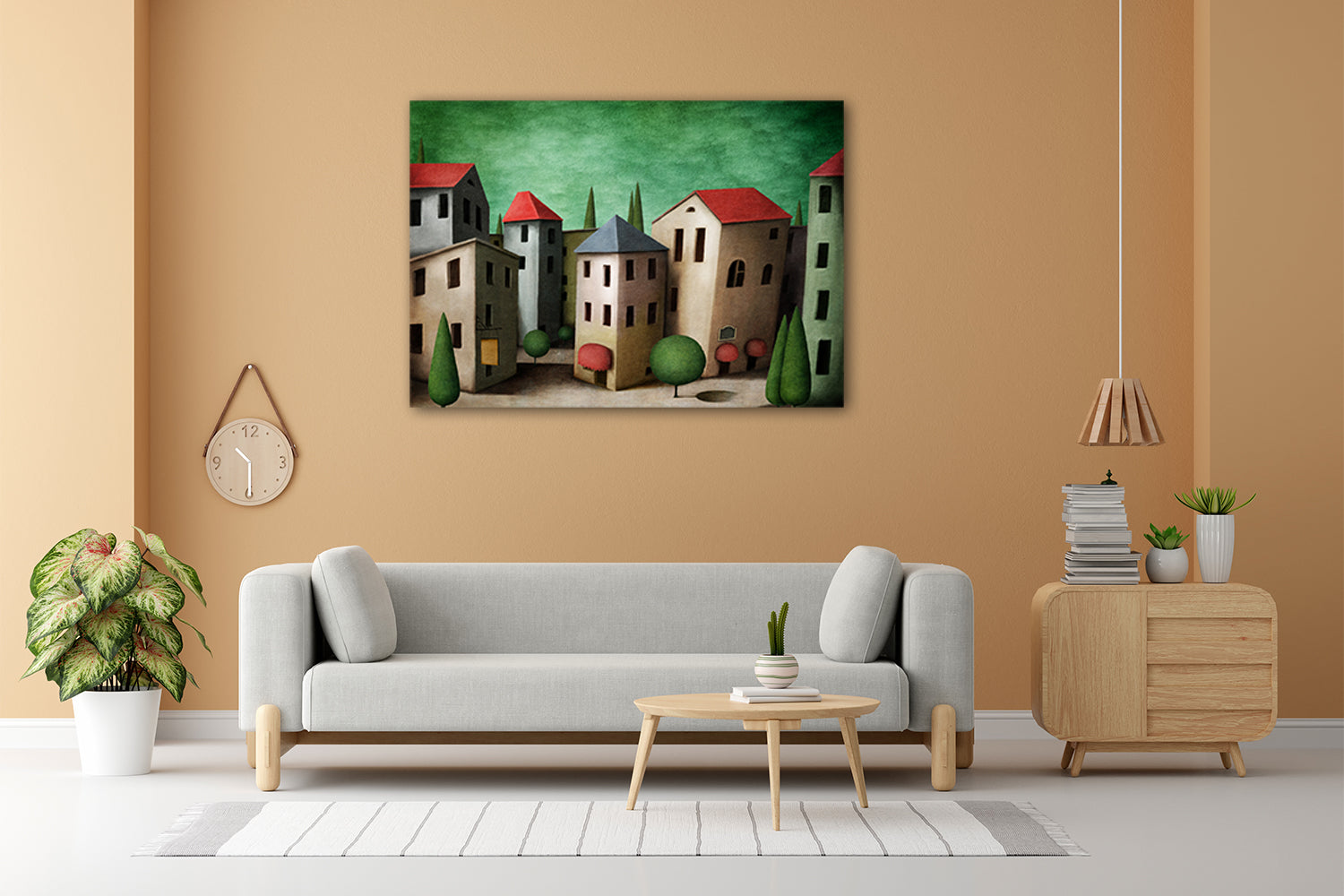 Umetnička slika na kanvasu - "Kućice" - Art 65- Jednodelna – Canvas Stampa