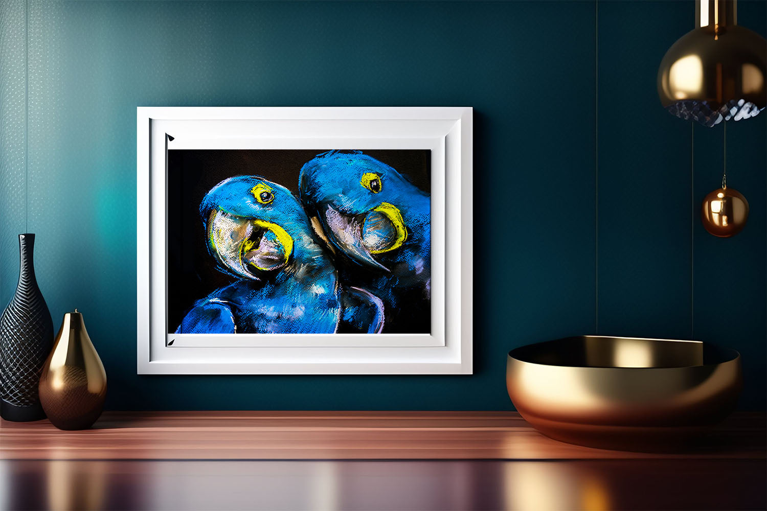 Umetnička slika na kanvasu - "Plavi papagaji" - Art 66- Jednodelna ...