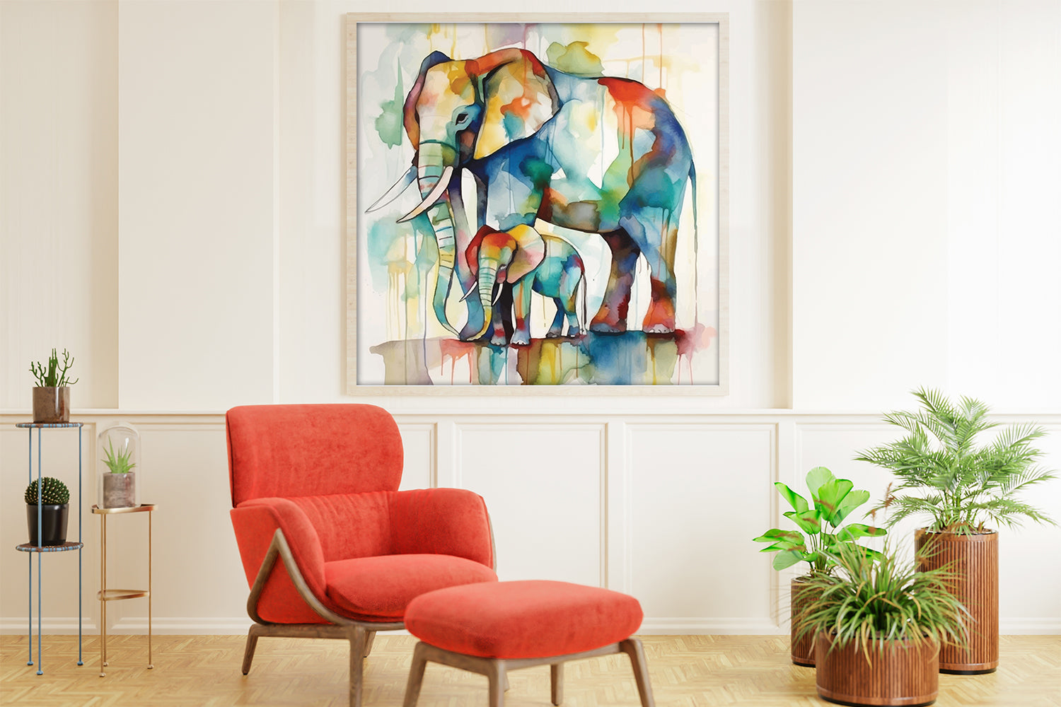 Umetnička slika na kanvasu - "Slonovi" - Art 61- Jednodelna – Canvas Stampa